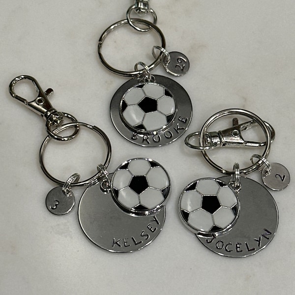 Personalized Soccer Keychain, Soccer Gift, Team Gift, Girl's Boy's ...