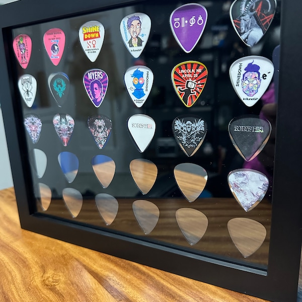 Guitar Pick Display - Black - 8" X 10" Double Sided Horizontal - Holds ...