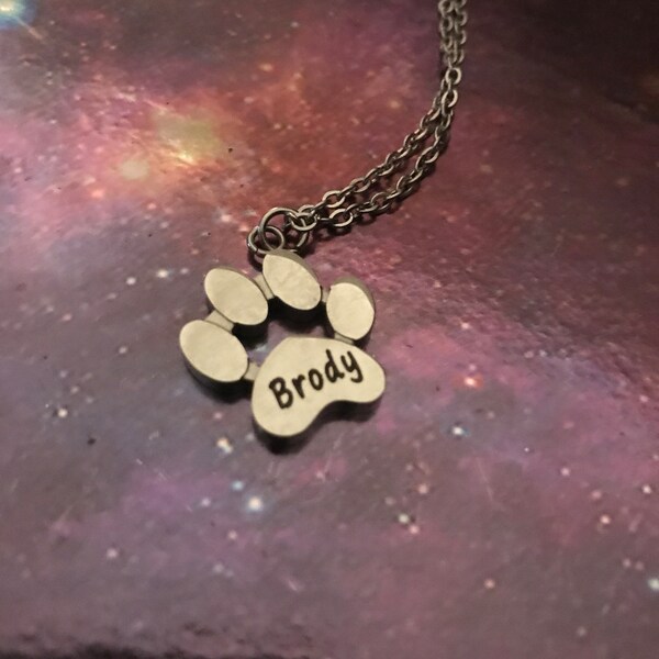 Dog Paw Necklace, Cat Paw Necklace,personalized Dog Name Necklace ...