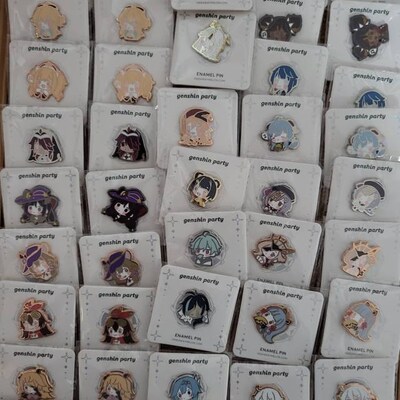GACHA Genshin Party Chibis Hard Enamel Pins SET A - Etsy
