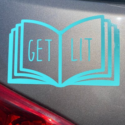 Get Lit Book Decal ELA Teacher Sticker Literature Decal - Etsy
