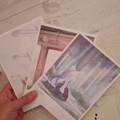 Aesthetic Anime Postcard Prints: Anime Prints, Minimalist Art Prints - Etsy