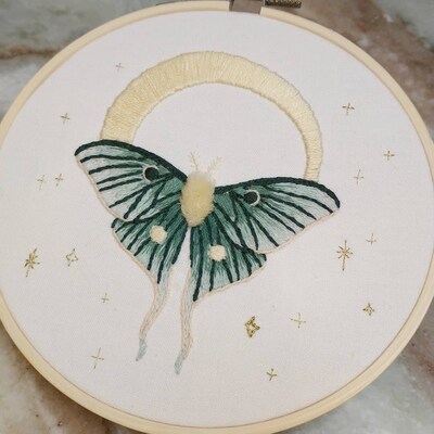 Luna Moth Embroidery Pattern PDF / Digital Hand Embroidery Pattern ...