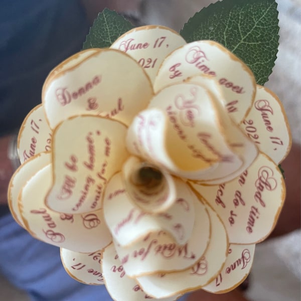 Paper Anniversary First Anniversary Gift Paper Roses Printed With First ...