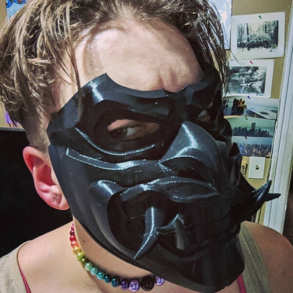 Oni Red Hood Mask (oni Mask) - Etsy