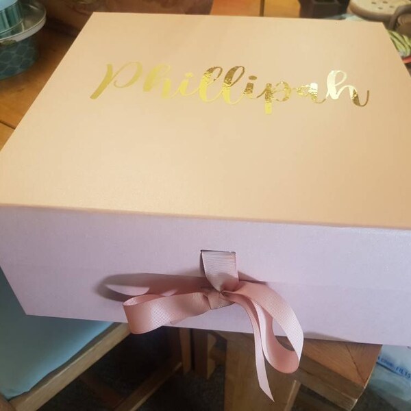 Extra Large Rose Gold Gift Box With Ribbon - Large Gift Box - Mother's ...