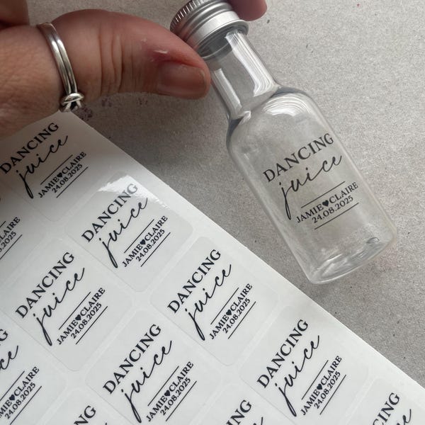 Dancing Juice Stickers for Wedding Favours Wedding Favor Favour ...