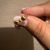 14K Solid Gold Shackle Chain Necklace Ball Dangle Charm Necklace Choker ...
