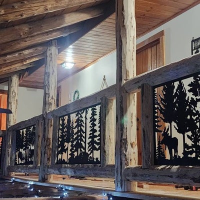 Decorative Rustic Metal Panel, Metal Panel Insert, Wildlife Scenery ...