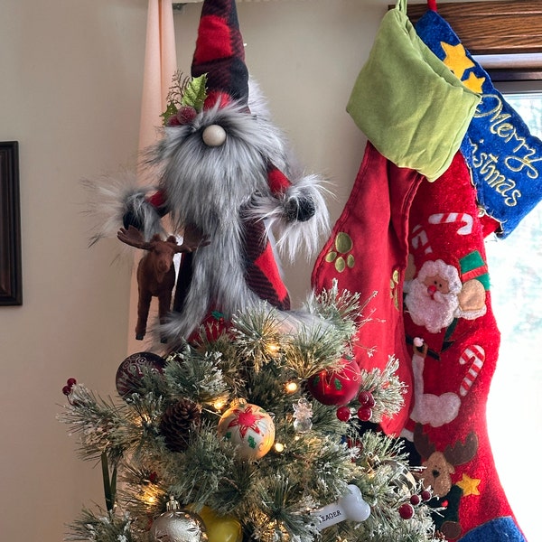 Woodland Gnome Christmas Tree Topper - Etsy