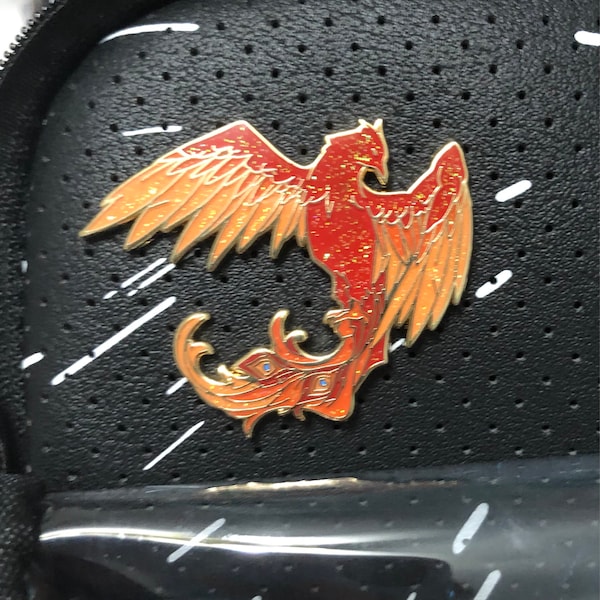 Original Phoenix Fire and Ice Hardenamel Pins Gold Plated With Glitter ...