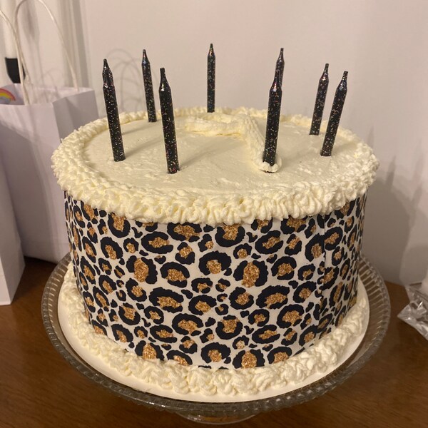 Leopard Print Edible Cake Wrap or Tropical Flowers Cake Topper - Etsy