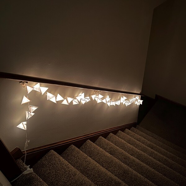 Paper Pyramid Lanterns - CIRRUS - Minimalist Light Garland - Simple ...
