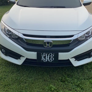 Black License Plate, Monogram Car Tag, Front License Plate Personalized ...