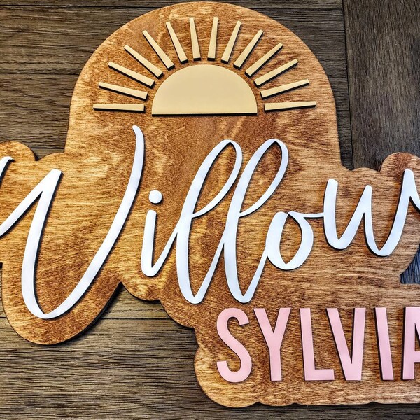 Boho Name Sign, Nursery Name Sign, Sun Nursery Decor, Boho Sun Name ...