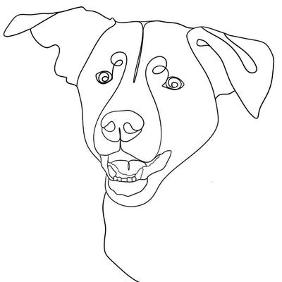 Custom Pet Line Drawing, Dog Line Drawing Tattoo, Custom Pet Outline ...