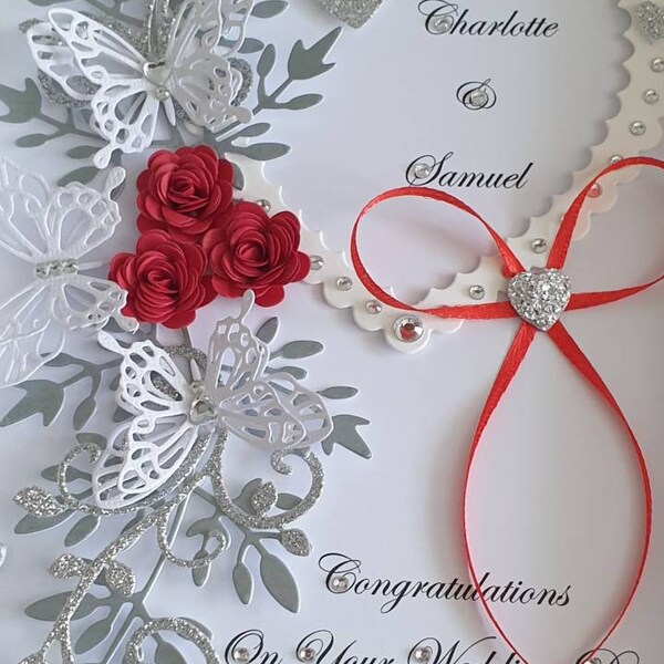 Handmade Personalised 3D Wedding Card / Anniversary Card With GIFT BOX ...