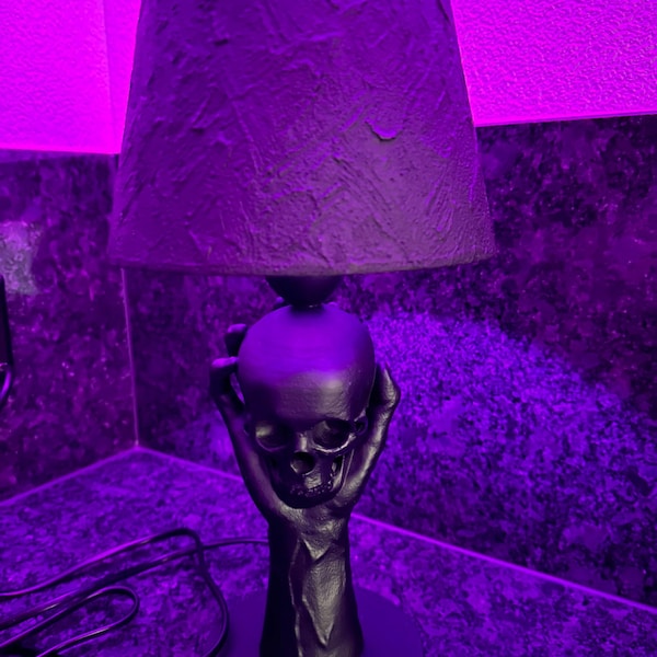 Skull Table Lamp: Modern Goth Home Decor, Black Decorative Light - Etsy
