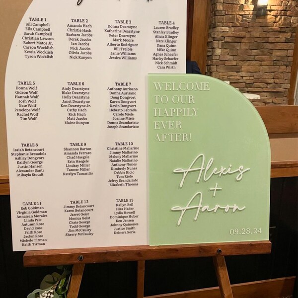 Duo Seating Chart, Welcome Sign and Seating Chart, Arched Wedding Sign ...
