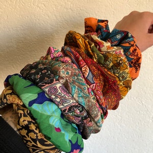 Silk Hippie Boho Bandana Square Head Scarf Bohemian Hair - Etsy