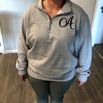 Monogrammed Pullover, Personalized Embroidered Quarter Zip Sweatshirt ...