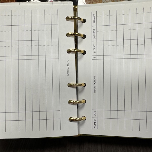 PRINTED Checkbook Register Inserts - Check Book Record Tracker ...