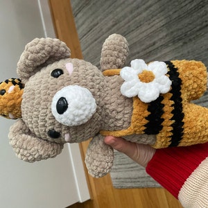 Bumble Bee Honey Pot Turtle Crochet Plushie Size Medium Cute Yellow Bee ...