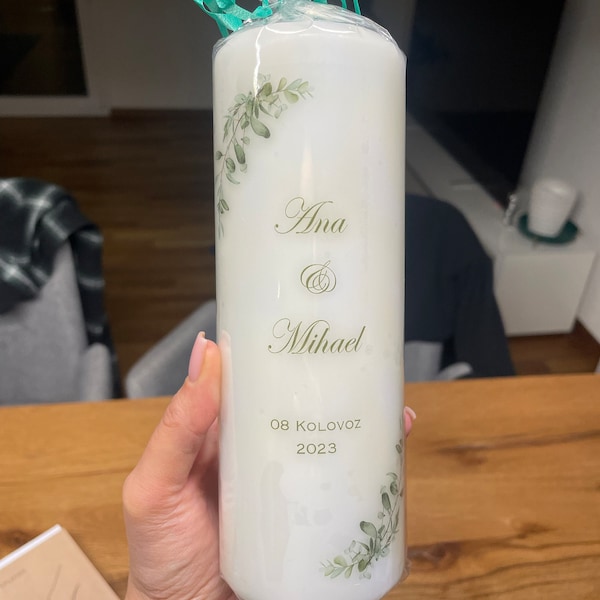 Personalised Monogram Unity Candle Set Wedding Engagement Centrepiece ...