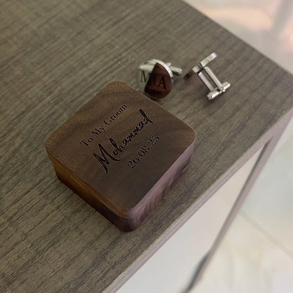 Custom Cufflinks - Engraved Box Optional, Personalized Wedding Day Cuff ...