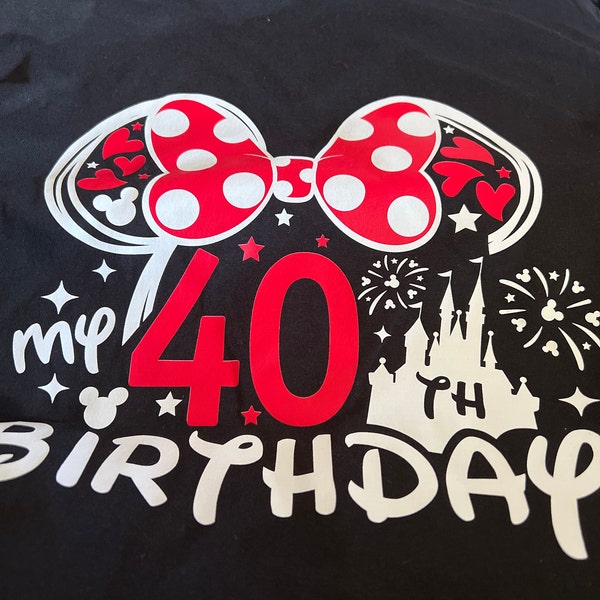 40th Birthday Shirt, Disneyland Birthday Shirt, Minnie 40 Years Old ...