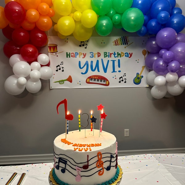 Music Birthday Backdrop, Kids Birthday Banner, Musical Birthday Party ...