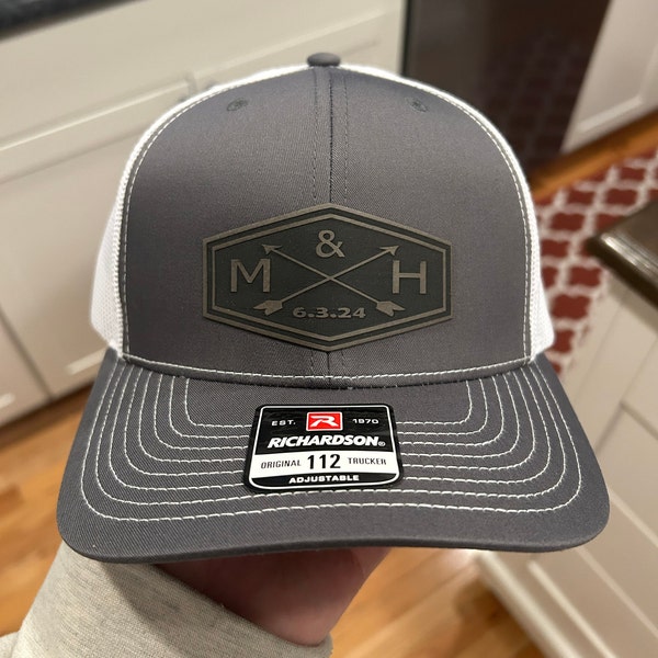 Custom Wedding Anniversary Couples Hats With Personalized Initials and ...