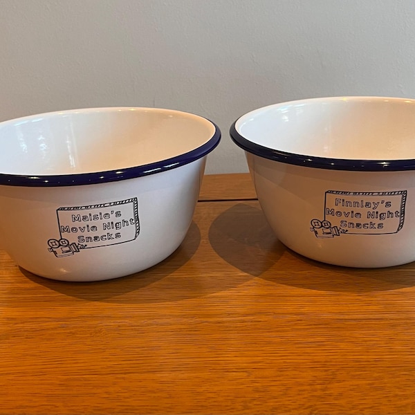 Handwritten Recipe - Engraved Enamel Shallow Bowl - Personalised Bowl ...