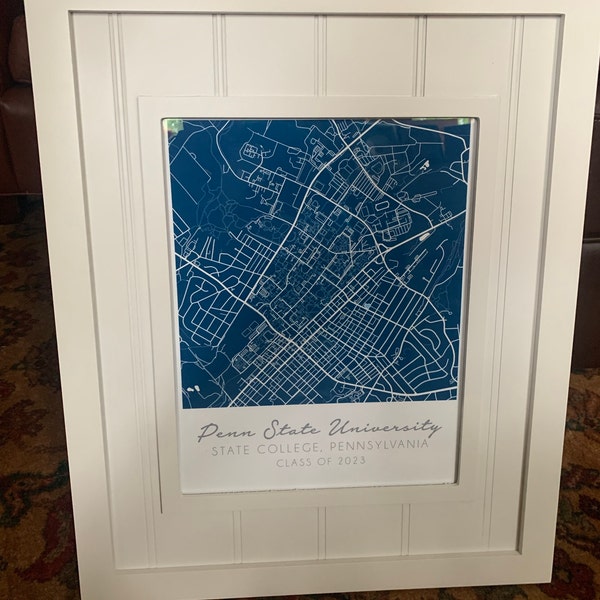 Personalized University Map, Custom Map, College Campus, Dorm Decor ...