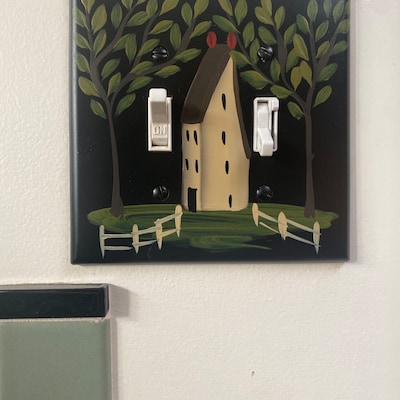 Light Switch Plate Covers Primitive Black With Saltbox and Colonials ...