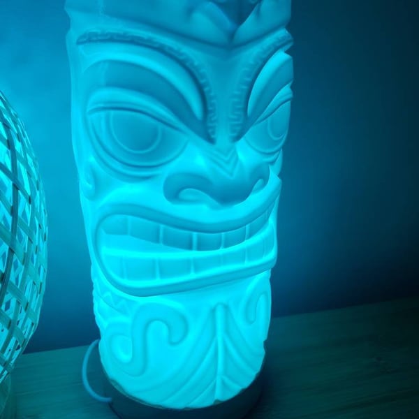 3D Printed Tiki Lamp - Polynesian Tiki Home Decor Bedside Lamp, Room ...