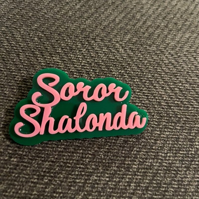 Customizable soror Lapel Pin With Pink Letters - Etsy