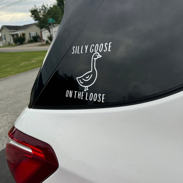 Silly Goose on Board Decal, Car Decal, Funny Bumper Sticker, Trendy ...