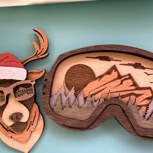 3D Layered Wood Art, Ski/snowboard Goggles - Etsy
