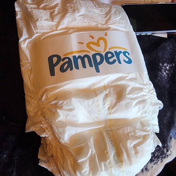 ABDL Adult Baby Diaper, “wet and Squishy & Messy and Stinky " Front and ...