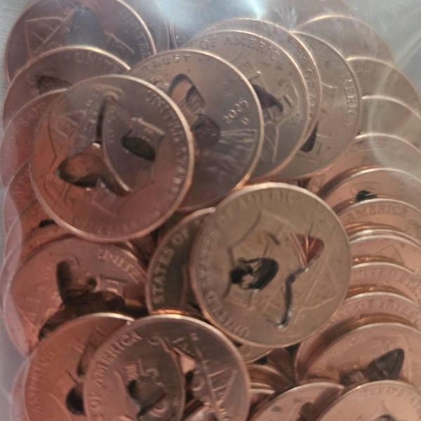 FOR CHARITY Lucky Penny Cut Out FISH Penny Charm Memorial Keepsake Fish ...