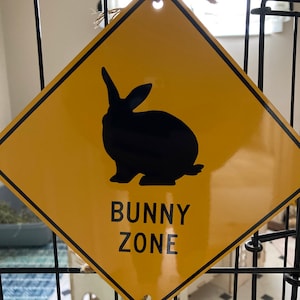Rex Bunny Zone Pet Rabbit Novelty Sign, Rex Bunny Sign, Rex Rabbit Sign ...