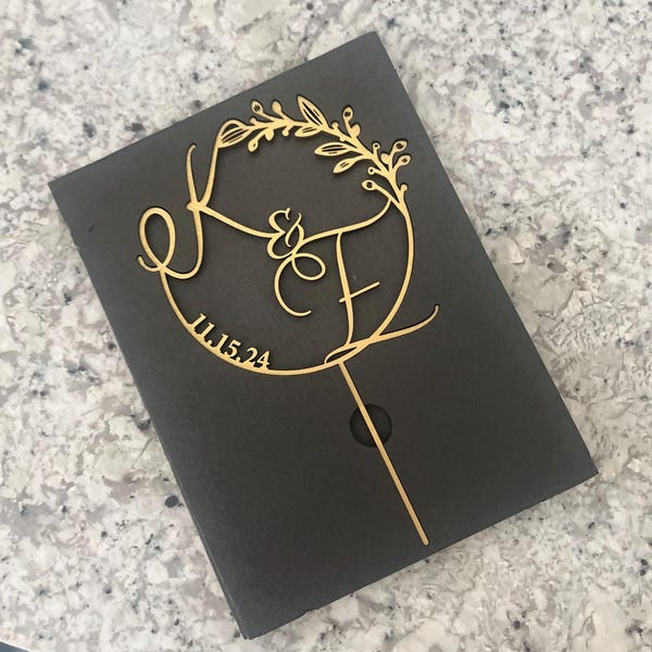 Custom Initial Wedding Cake Toppers, Gold Cake Topper for Wedding ...