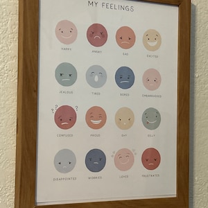 Rainbow Feelings Chart, Emotions Print, PRINTABLE Wall Art, Montessori ...