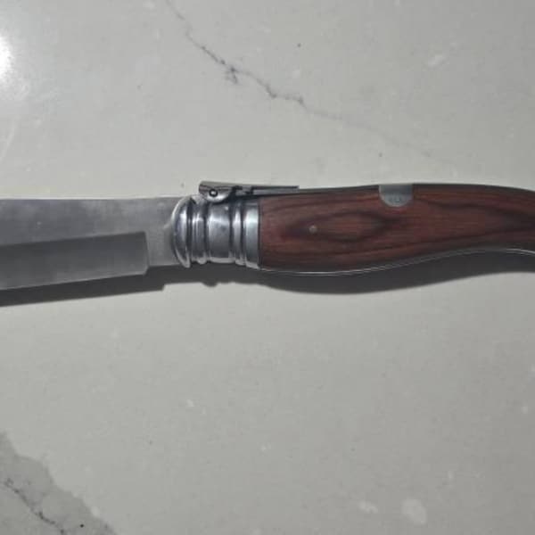 6.5” Navaja Sevillana Style Folding Knife Red Wood Scales From Spain ...