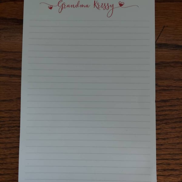 Personalized Notepad Has Two Cute Fonts Custom Writing Paper a ...