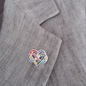 Polyamory Pride, Enamel Pin, Queer Pride, Rainbow Heart, Infinity Heart ...