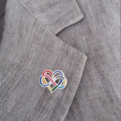 Polyamory Pride, Enamel Pin, Queer Pride, Rainbow Heart, Infinity Heart ...
