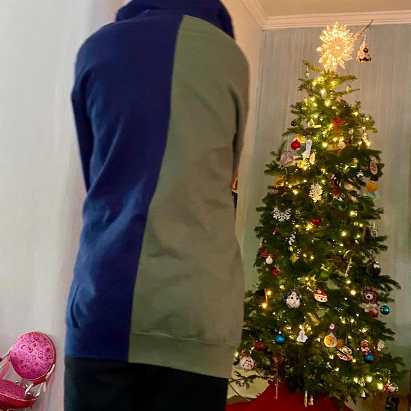 Two Matching Colorblock Hoodies, Green and Sand Two Tone Couple ...