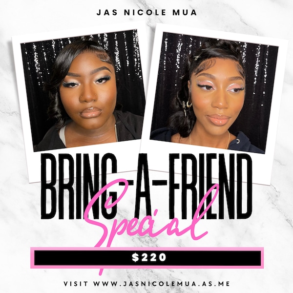 Bring a Friend Sale Flyer, Bestfriend Deal, Book Now Flyer, Hair ...